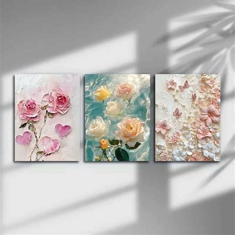 3pcs Vibrant Floral Colourful Roses Print 100 Australian Made 3 X