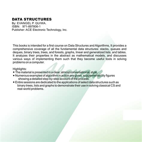 data structures book alexan