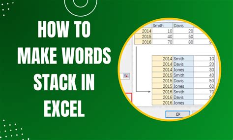 How To Make Words Stack In Excel Earn And Excel