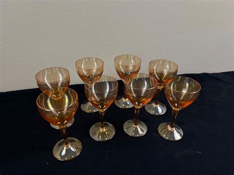 Amberorange Stemmed Glasses Sunrise Estate Services Ltd