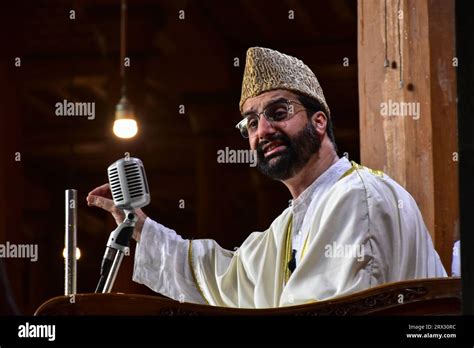 Srinagar India 22nd Sep 2023 Senior Separatist Leader Mirwaiz Umar