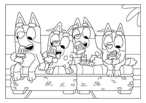 Bluey And Friends Coloring Pages Giraffe Printable