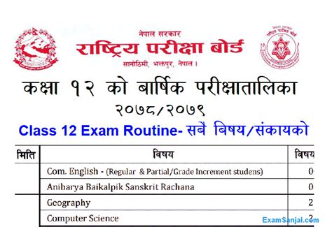 See Class 10 Exam Routine And Class 12 Exam Routine 2077 Neb Exam Sanjal See Class 10 Exam Routine And Class 12 Exam Routine 2077 Neb Exam Sanjal