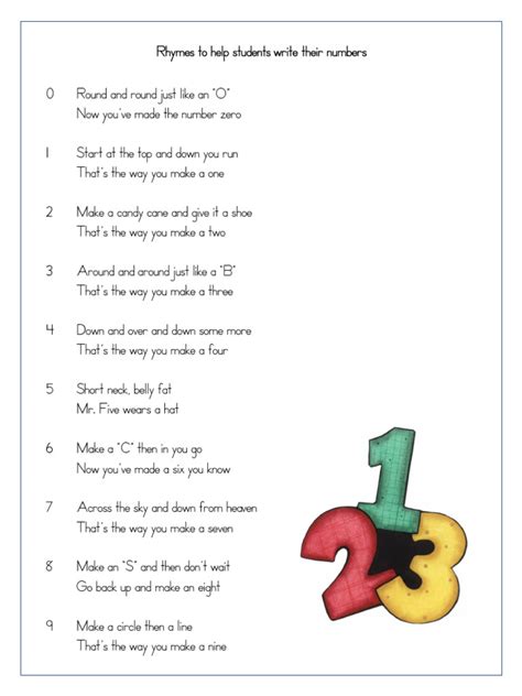 Writing Number Rhymes Pdf