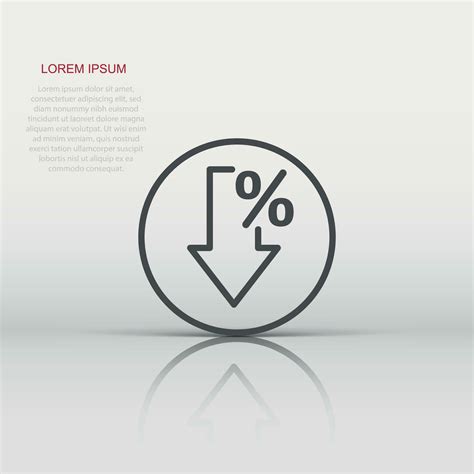 Decline Arrow Icon In Flat Style Decrease Vector Illustration On White