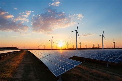 creating sustainable energy using solar panels and wind farms is