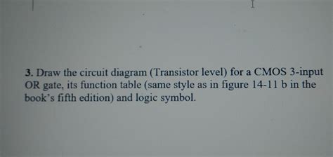 Solved I A Draw The Circuit Diagram Transistor Level Chegg