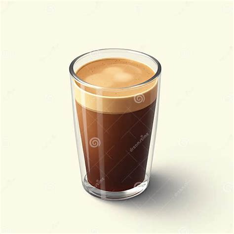 An Isometric Depiction Of A Glass Of Coffee Stock Illustration