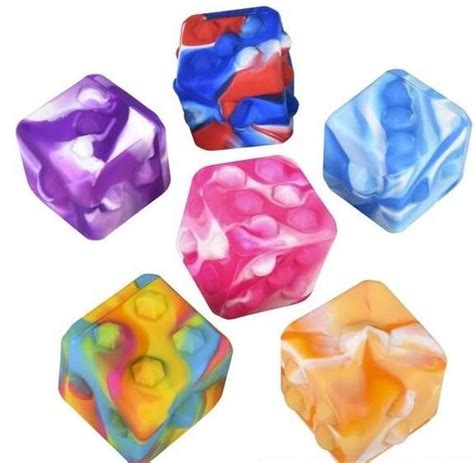 Light Up Marbleized Bubble Popper Dice 2″ Self Esteem Shop