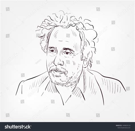 Tim Burton Vector Sketch Portrait Face Stock Vector Royalty Free 1449635123 Shutterstock