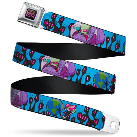 Nickelodeon Belt Seatbelt Buckle Belt Invader Zim Gir And Piggy Rule