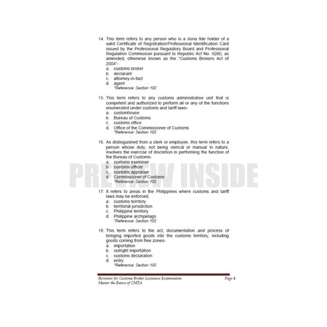 Reviewer For Customs Broker Licensure Examination Centralbooks