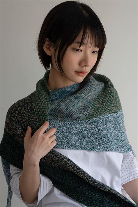 대바늘 도안 물드뇽 숄 Mignonknit