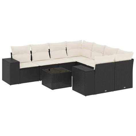 Vidaxl Garden Sofa Set Black Cream White Wayfair