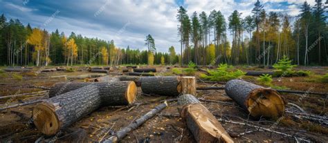 Premium Photo Deforestation In The State Forest Caused By Cutting