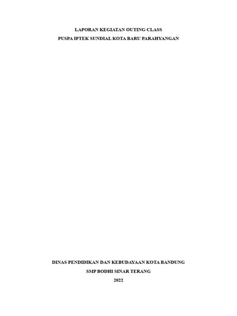 Laporan Outing Class Puspa Iptek 2022 Pdf