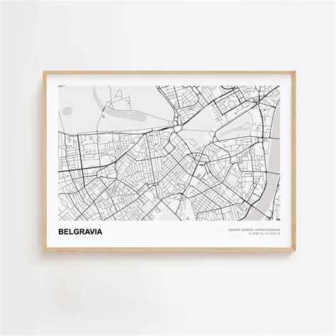 Belgravia Landscape Map Print Belgravia Greater London Modern Map