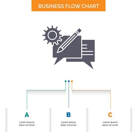 Chat Communication Discussion Setting Message Business Flow Chart Design With 3 Steps Glyph