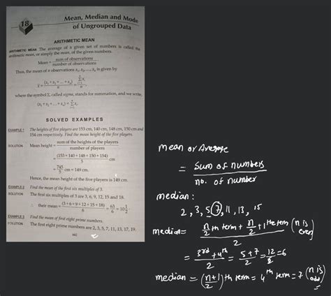 mean median and mode 18 of ungrouped data arithmetic mean arithmetic me