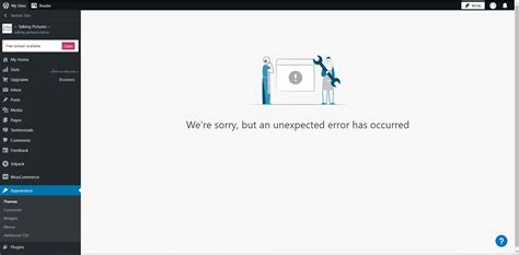 Themes Page Unexpected Error Talking Pictures
