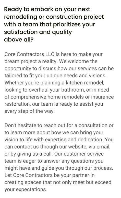 Trusted General Contractor Services Core Contractors