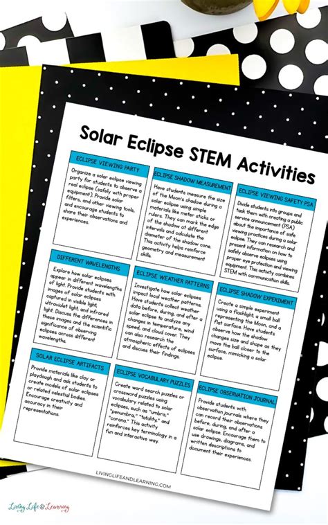 Solar Eclipse Stem Activities Printable