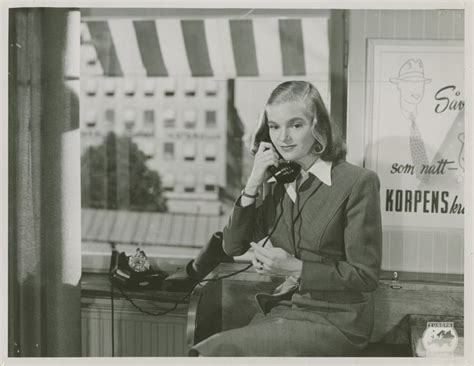 0 Swedish Actress Eva Henning On The Phone In En Fluga Gör Ingen Sommar 1947