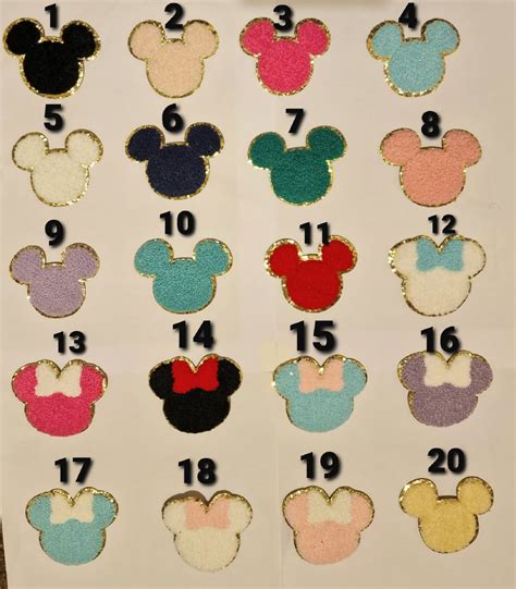 Chenille Mickey Mouse Patch Mickey Iron On Patch Mickey Heads Etsy