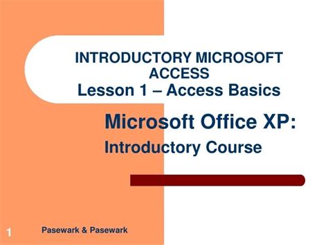 Ppt Introductory Microsoft Access Lesson Access Basics Powerpoint Presentation Id