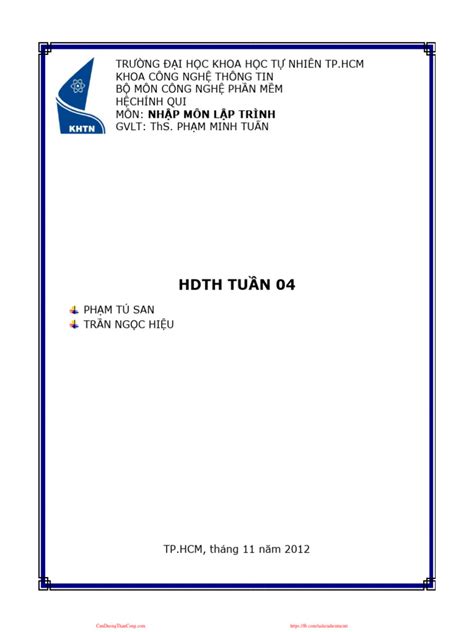 Nhap Mon Lap Trinh Pham Minh Tuan Cq Nmlt Hdth Tuan04