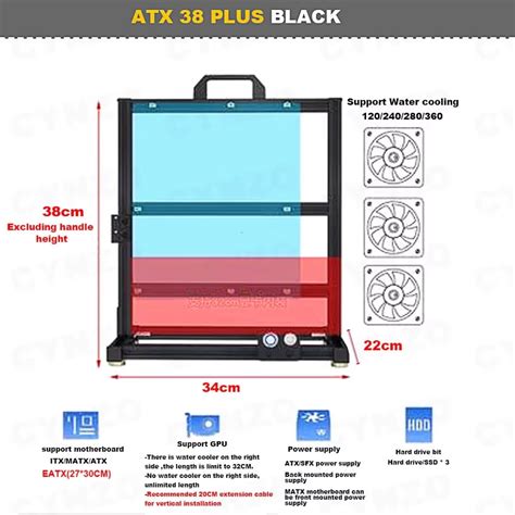 zngpng diy gamers cabinet mod itx matx case open frame aluminum