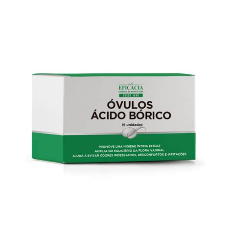 Óvulo De Ácido Bórico 600 Mg 15 Unidades Farmácia Eficácia
