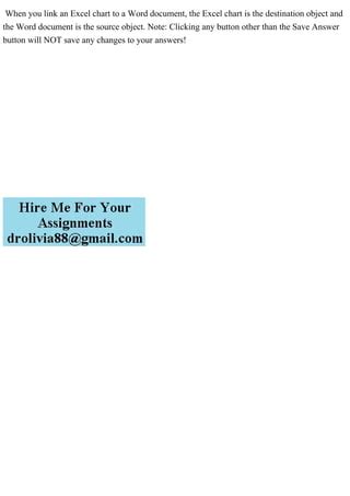 When You Link An Excel Chart To A Word Document The Excel Chart Is T Pdf