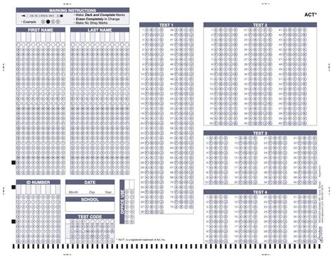 Blank Act Answersheet