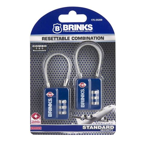 Brinks 30 Mm Tsa 3 Dial Resettable Combination Padlock 2 Pack 175 25209 The Home Depot