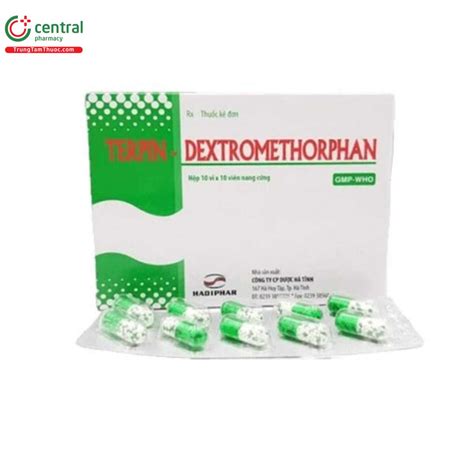 Thuốc Terpin Dextromethorphan Hardiphar Hộp 100 Viên Trị Ho Giảm đờm