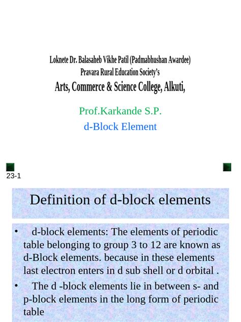 D Block Elements Pdf Transition Metals Ionic Bonding