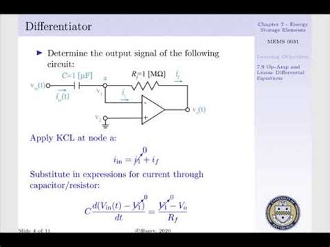 Lecture Concepts Differentiator And Integrator Op Amps YouTube