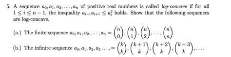 solved 5 a sequence ao ai a2 an of positive real
