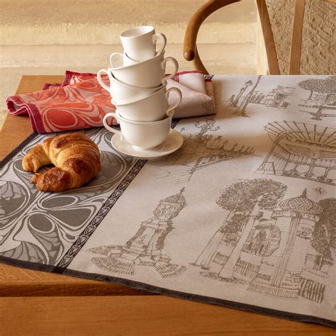 Le Jacquard Francais Carnet De Paris Bitume Cotton Tea Towel