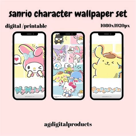 S Anrio Cute Characters Decorative Wallpaper Smartphone Wallpaper