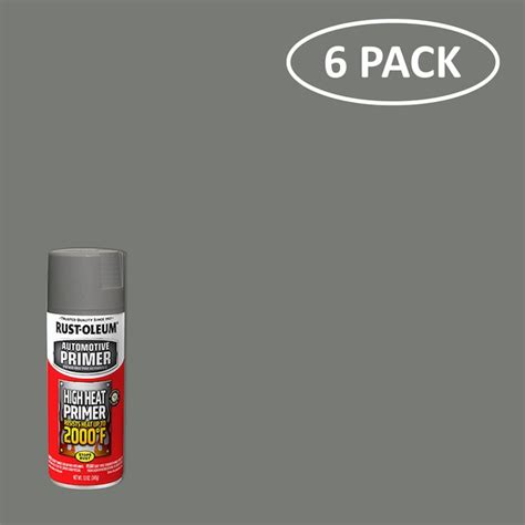 Rust Oleum Automotive 6 Pack Flat Gray High Heat Spray Primer Net Wt
