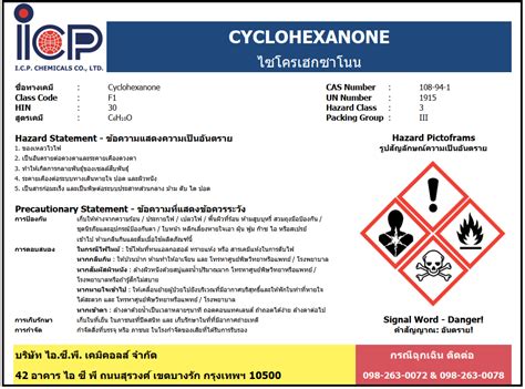 Cyclohexanone Cyc Products I C P Chemicals Co Ltd