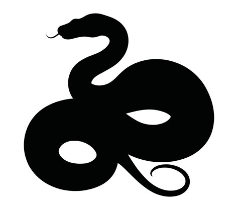 Black And White African Rock Python Silhouette Vector Illustration