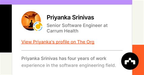 Priyanka Srinivas Senior Software Engineer At Carrum Health The Org