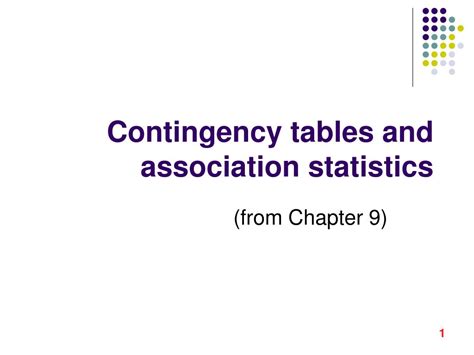 Ppt Contingency Tables And Association Statistics Powerpoint