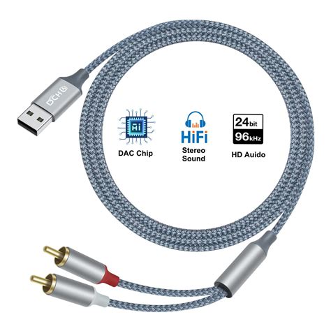 4ft Rca To Usb Audio Cable Type A To 2 Rca Adapter Cord