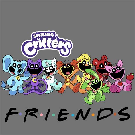 Smiling Critters Png Bundle Cartoon Characters Sublimation T Shirt