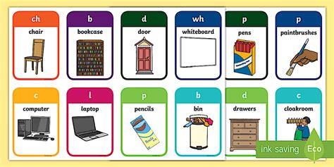 Classroom Object Labels
