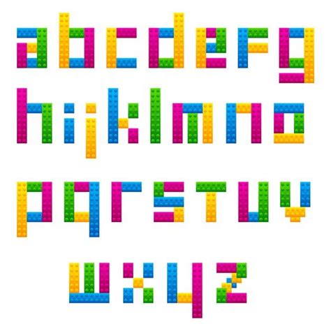 Alfabeto Colorido De La Letra De Lego Pa Premium Vector Freepik